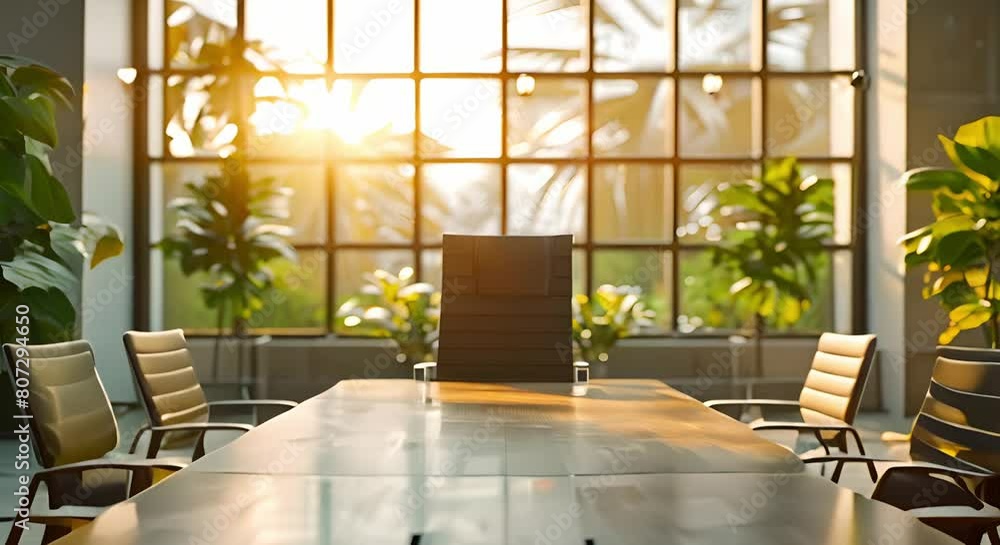 Virtual conference room background with office windows for professional ...