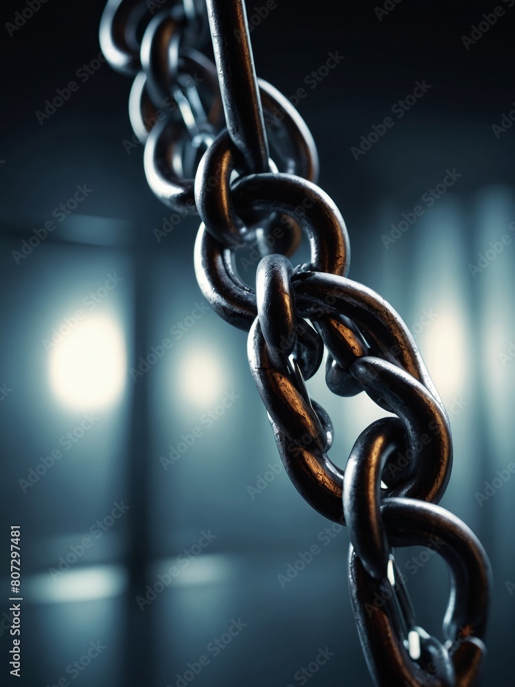 Tensile Strength Testing of Metal Chain in Close-up ViewWhite ...