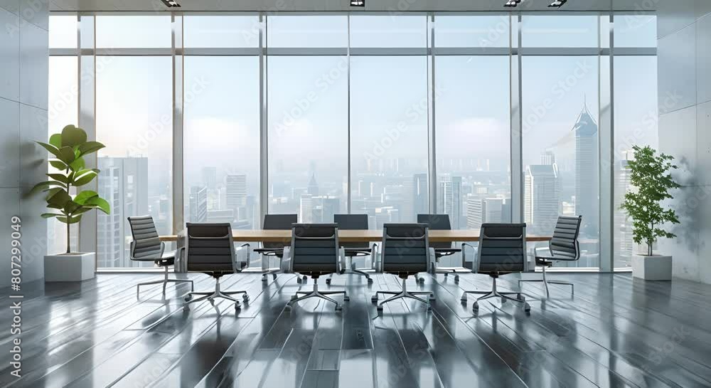 Vidéo Stock Virtual background of conference room with office windows ...