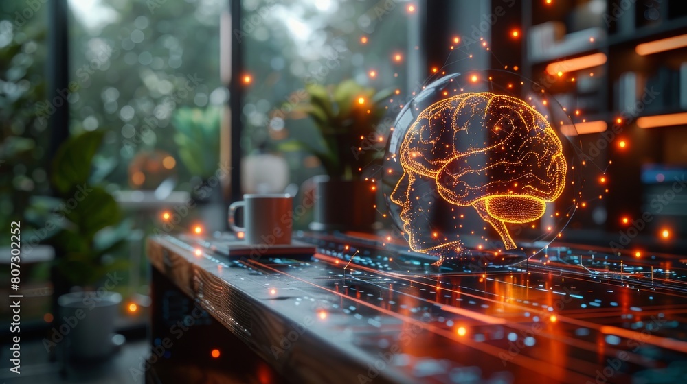 An artificial intelligence concept combining humans with AI. Neural ... An artificial intelligence concept combining humans with AI. Neural ...