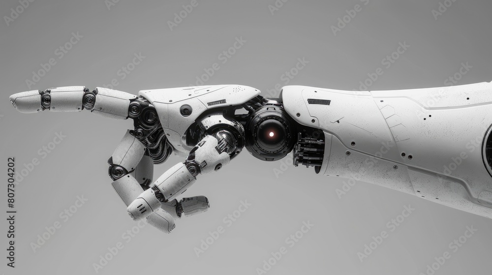 An advanced robotic hand powered by Betavoltaic Battery, demonstrating ...