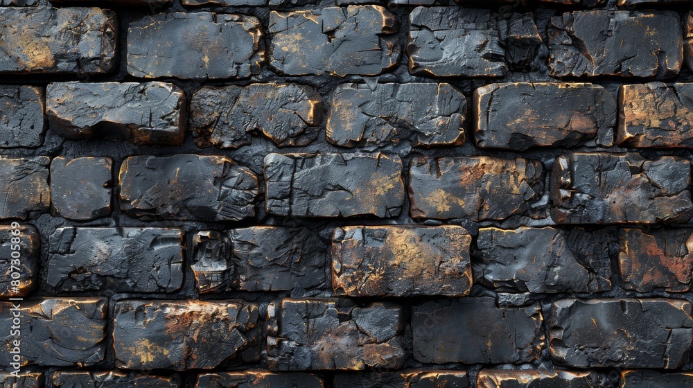 Three-dimensional illustration of a brick wall made from bricks and ...