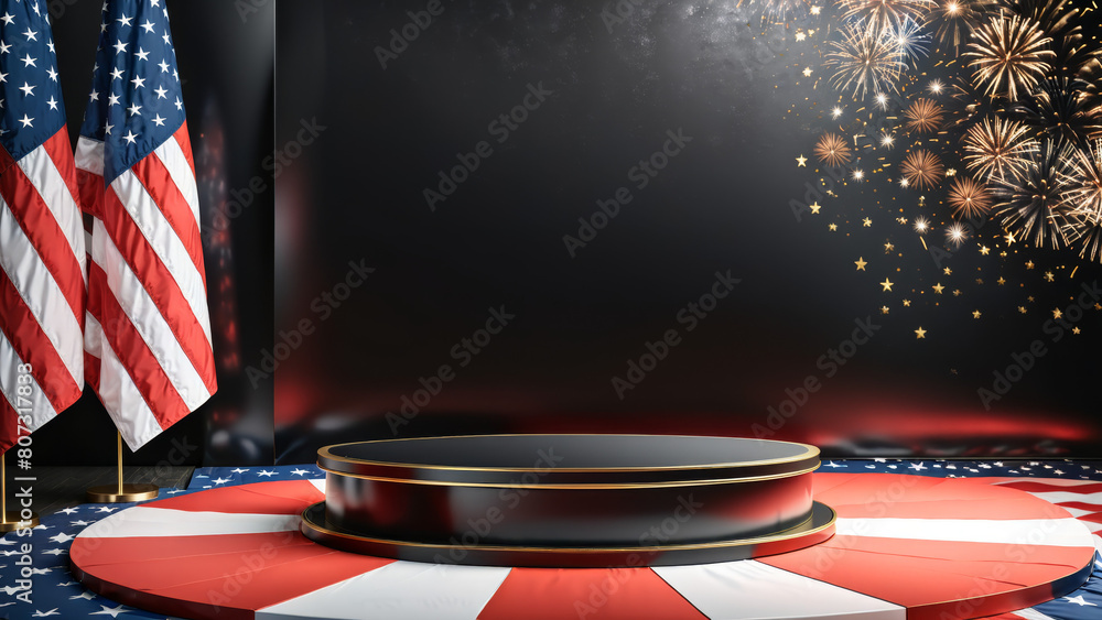 dark product display podium, 4th of July podium Independence Day ...