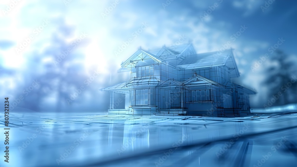 Architectural blueprints and 3D models for residential construction ...