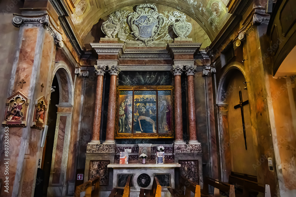 Interior of Cimiez Monastery of Nice (also known as Monastery Notre ...
