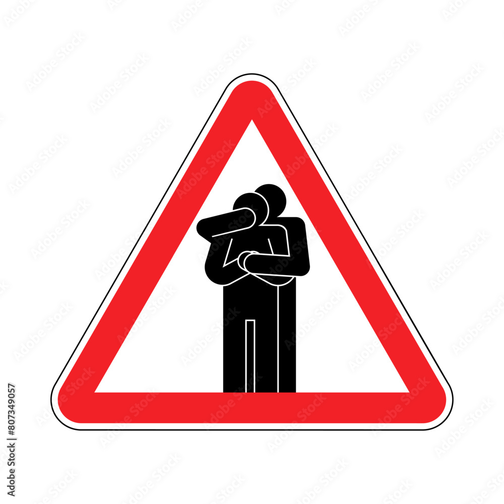 Attention Capturing victim. Caution Violence sign. Triangular road sign ...