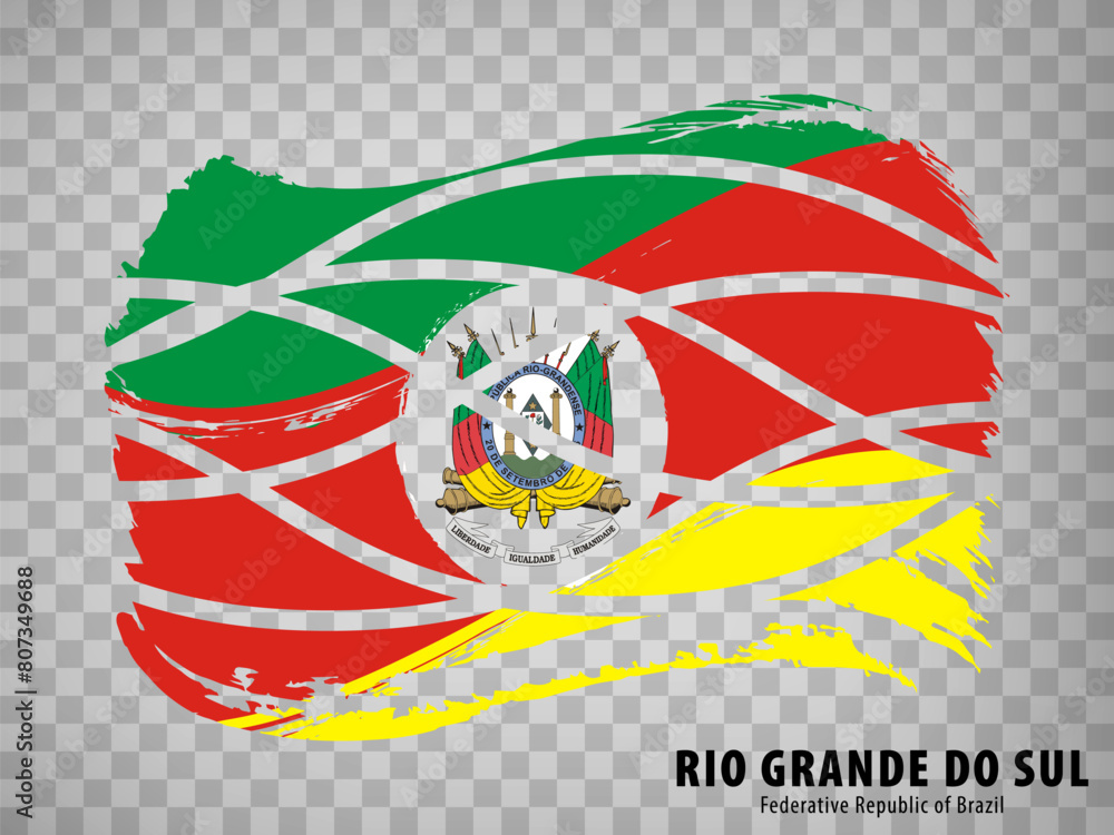 Flag of Rio Grande do Sul from brush strokes. Waving Flag Rio Grande do ...