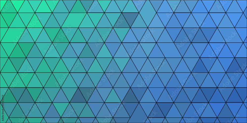 Abstract Isometric Triangle Low Poly Fractal Design Gradient Mosaic ...