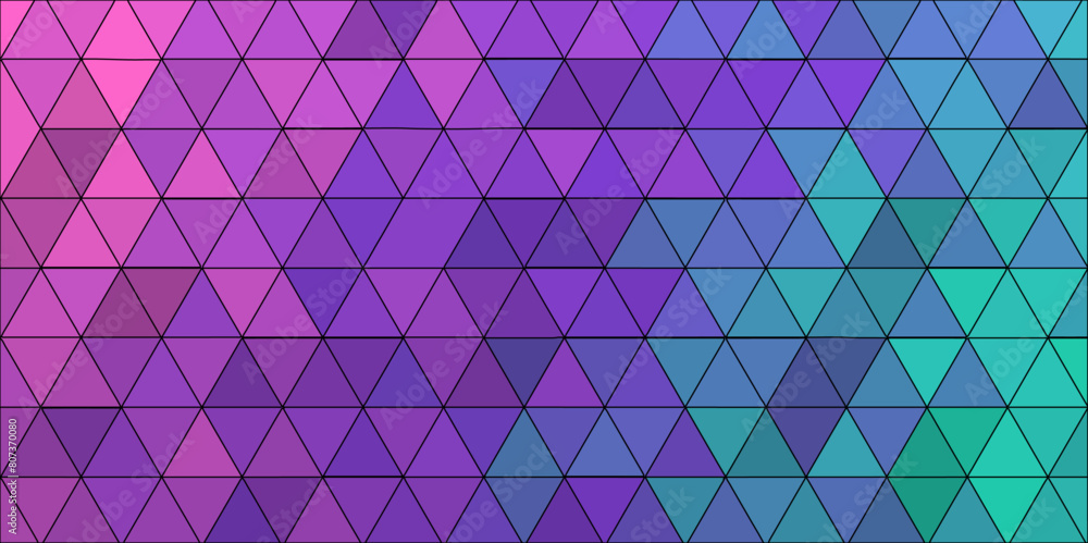 Abstract Isometric Triangle Low Poly Fractal Design Gradient Mosaic ...