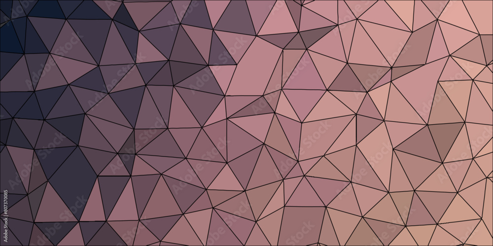 Abstract Isometric Triangle Low Poly Fractal Design Gradient Mosaic ...