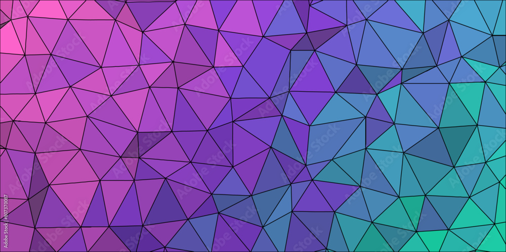 Abstract Isometric Triangle Low Poly Fractal Design Gradient Mosaic ...
