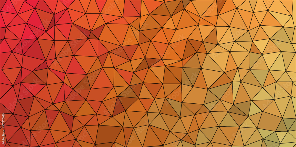 Abstract Isometric Triangle Low Poly Fractal Design Gradient Mosaic ...
