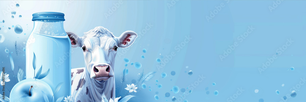 Celebrating Happy Milk Day With a Joyful Cow and Fresh Milk Jars Stock ...