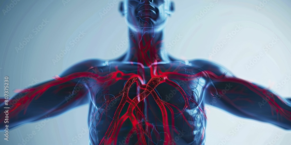 Explore this vivid portrayal of the human cardiovascular system in ...