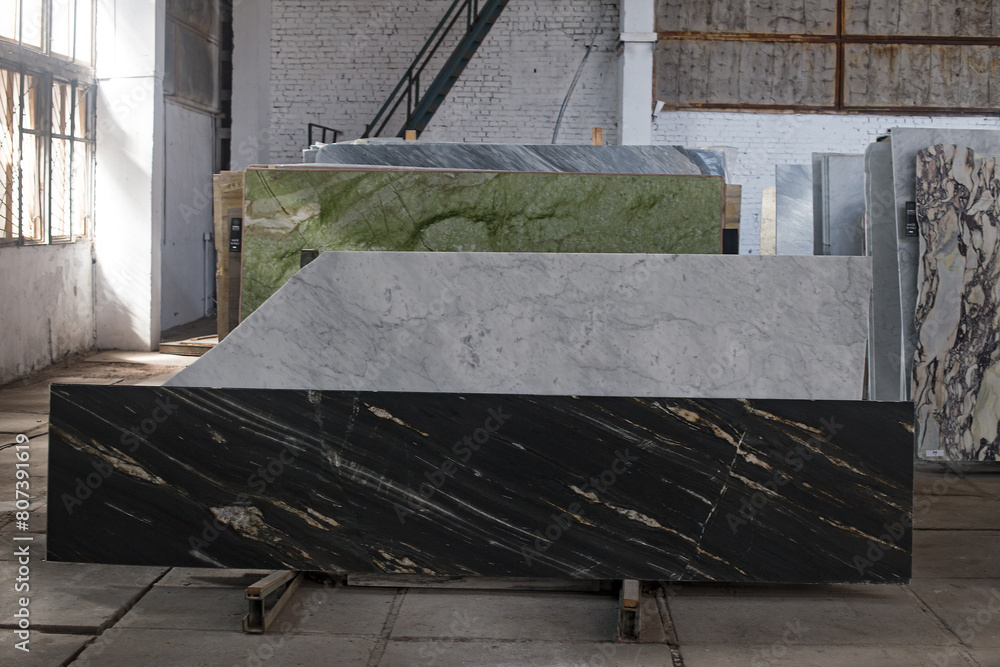 Large warehouse, interior, Italian marble storage room, industrial ...