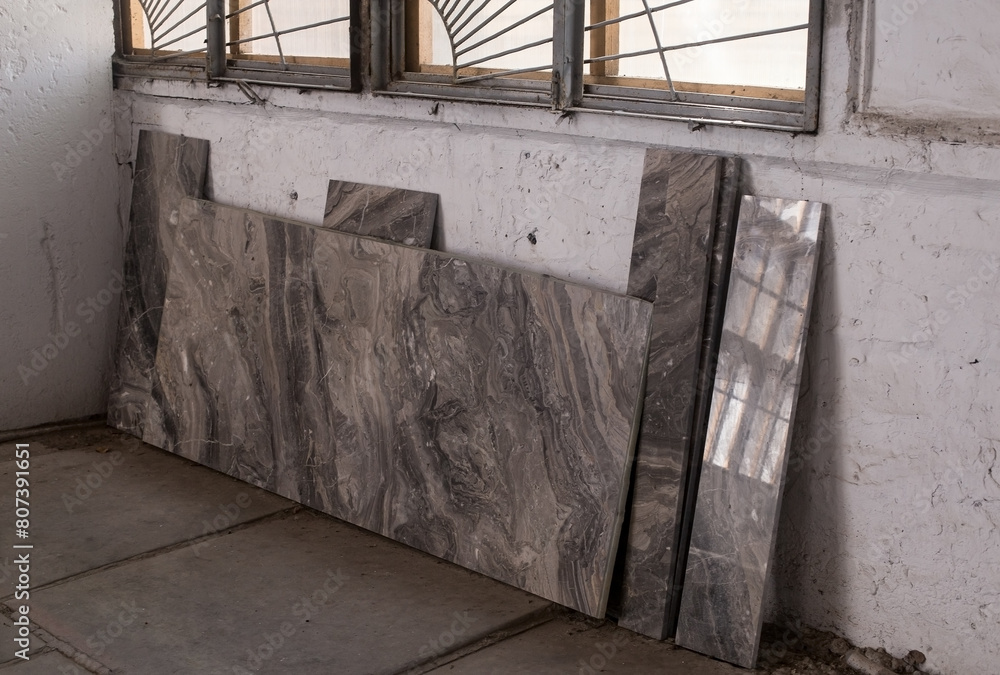 Large warehouse, interior, Italian marble storage room, industrial ...