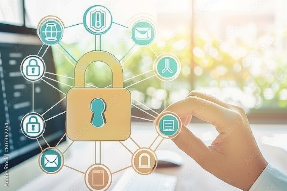 Tech network security systems manage password protections and string ...