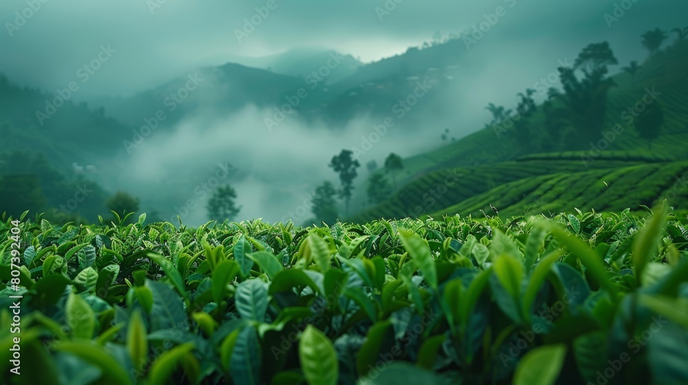 nature inspired tea production, at the tea plantation, the rustling of ...