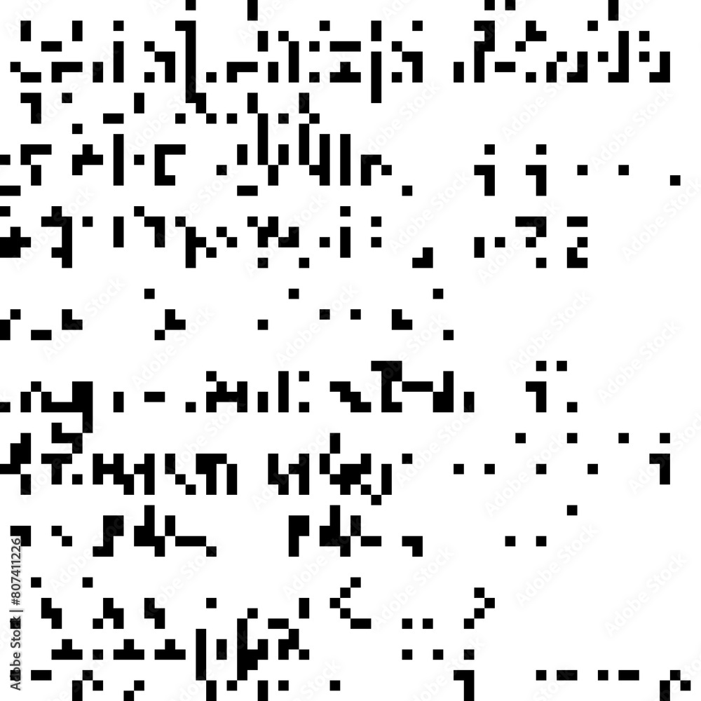 Cryptic unreadable isolated pixel Text. Futuristic alien alphabet ...