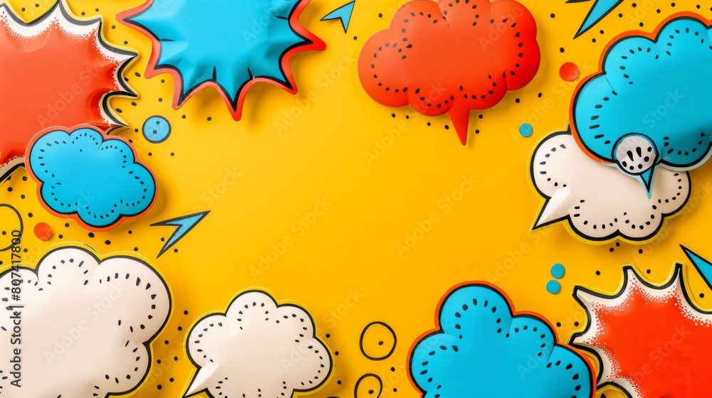 comic book lettering, add comic-style text bubbles with playful phrases ...