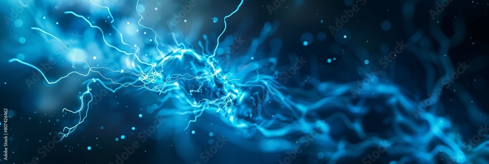 Immerse yourself in the ethereal beauty of blue electricity suspended ...