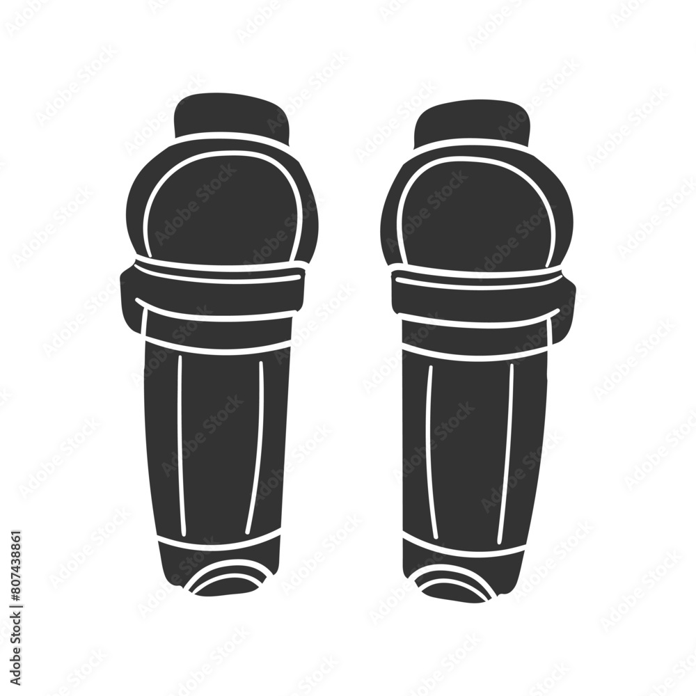 Shin Pads Icon Silhouette Illustration. Sport Protection Vector Graphic ...
