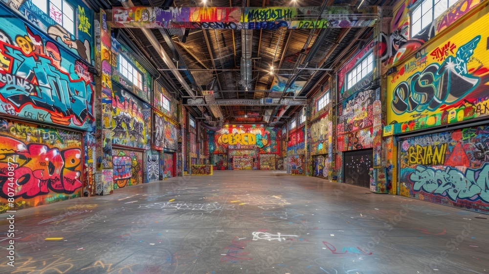 urban art transformation, a dilapidated warehouse converted into a ...