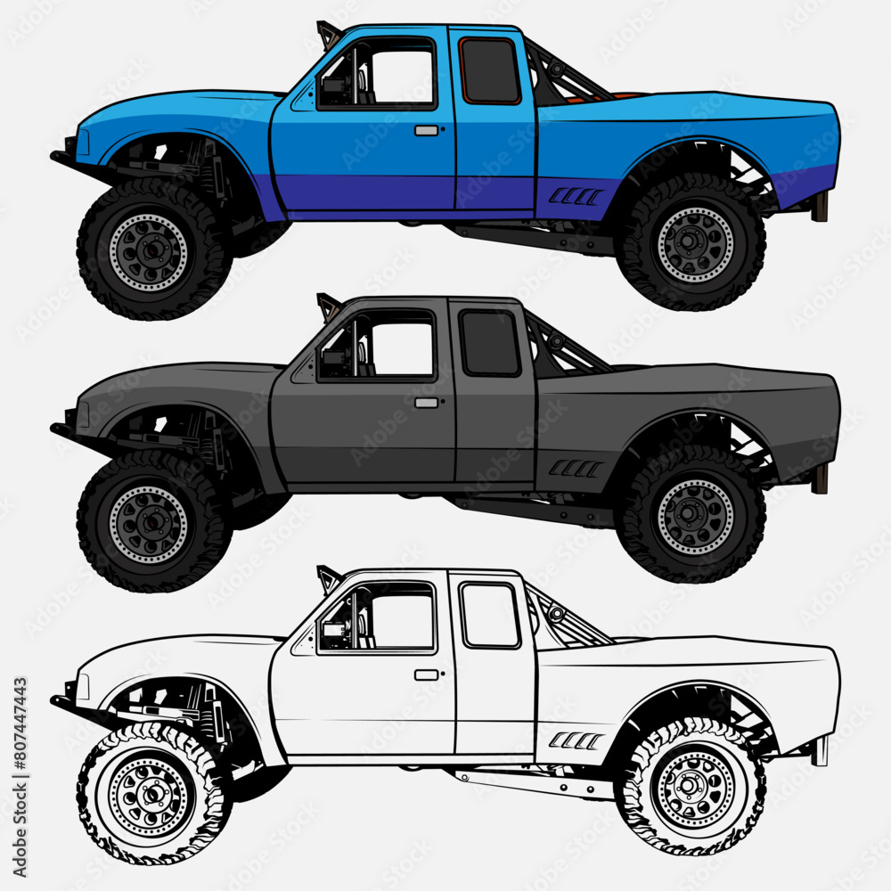vector truck, lorry, pickup drawing Stock Vector | Adobe Stock
