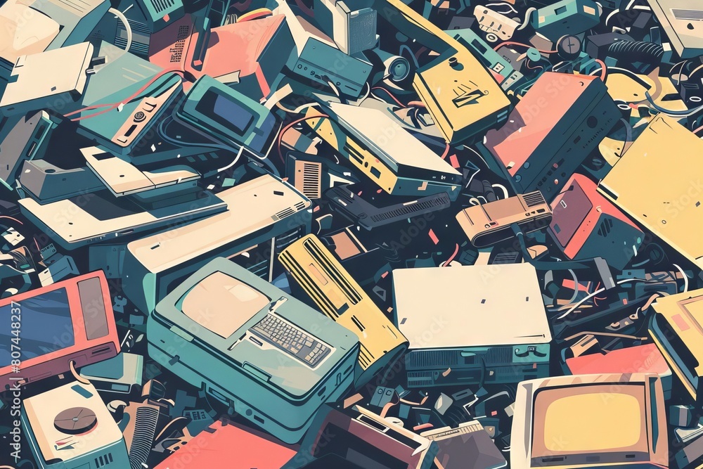 decluttering digital files electronic waste management concept art ...