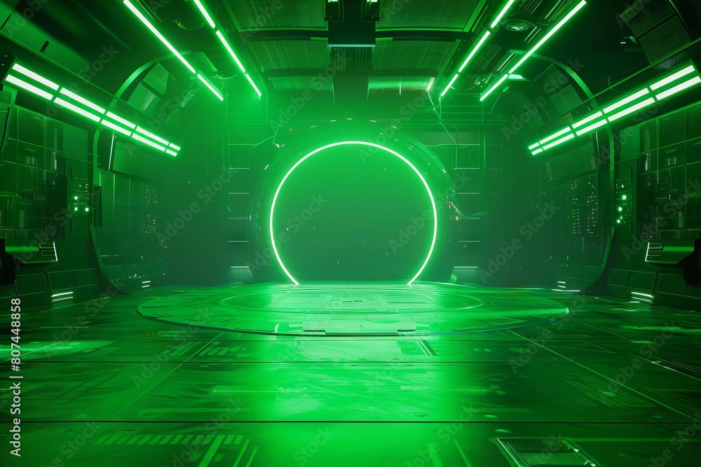 ภาพประกอบสต็อก futuristic chroma key virtual studio background ...