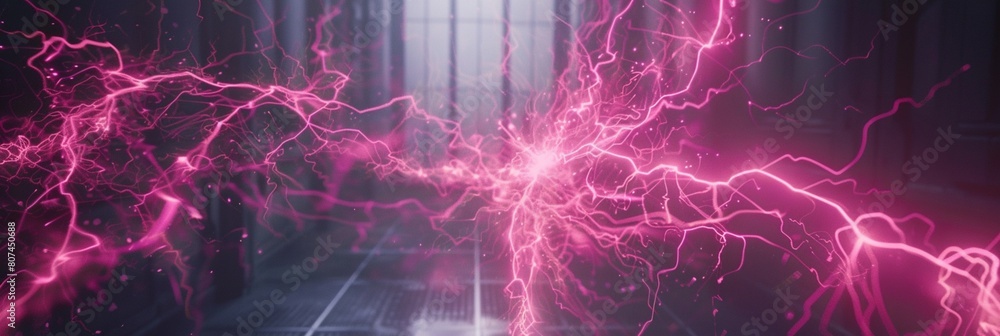 Witness the mesmerizing spectacle of pink electricity crackling and ...