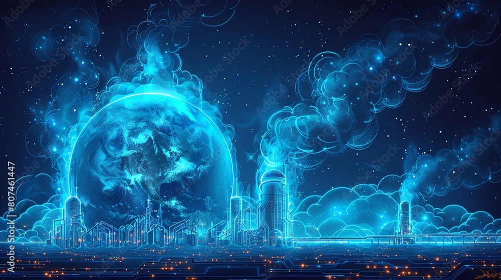 Conceptual image depicting Earth inside a giant boiler, steam rising ...