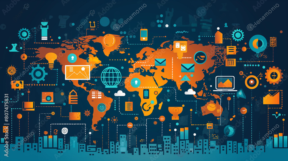 World telecommunication and information society day. Mobile or internet ...