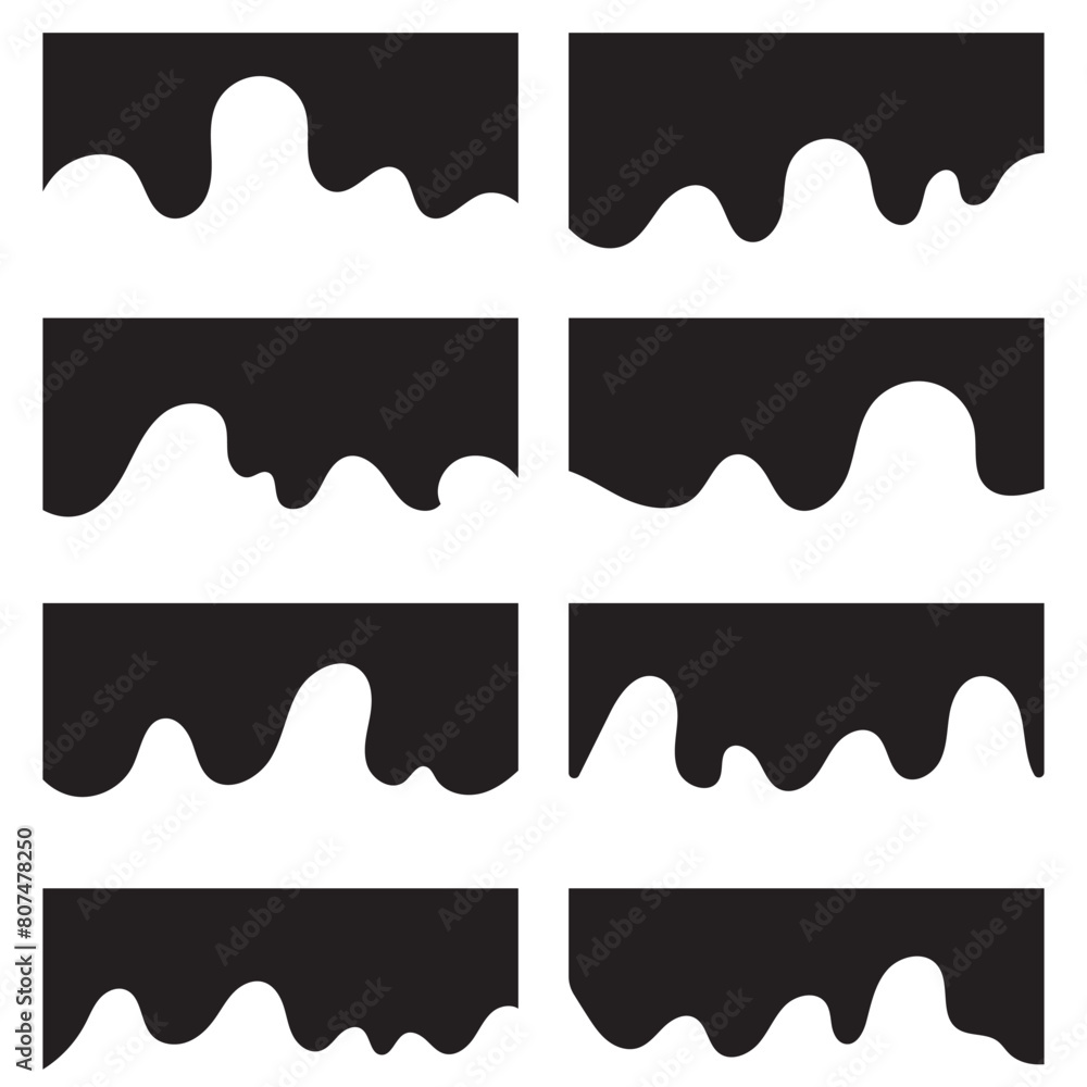 Website border, web page divider shapes. Set of separator footers ...