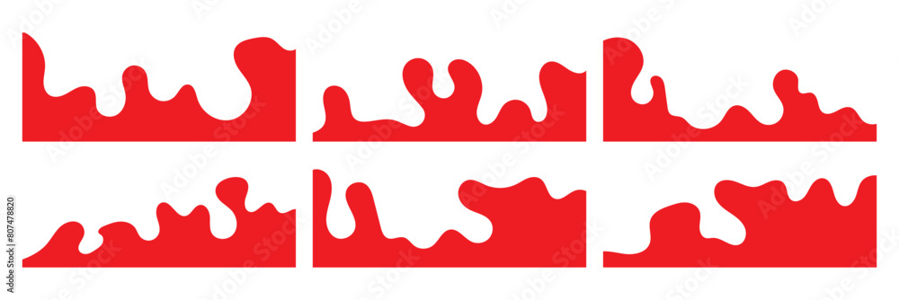 Website border, web page divider shapes. Geometric and organic ...