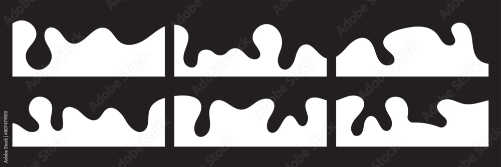 Website border, web page divider shapes. Set of separator footers ...