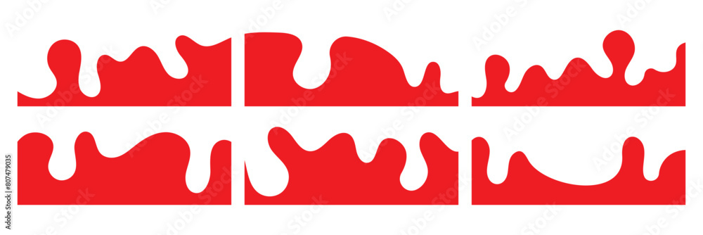 Website border, web page divider shapes. Set of separator footers ...