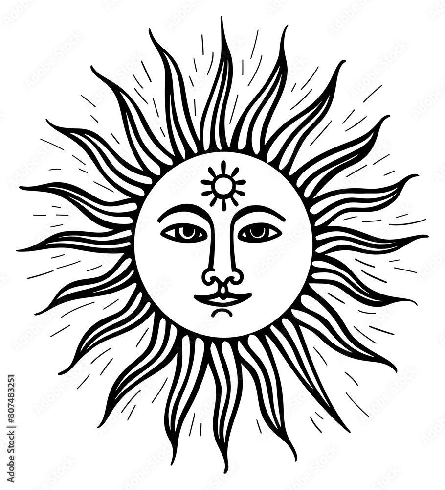 PNG Surreal aesthetic sun logo art illustrated drawing. Stock ...