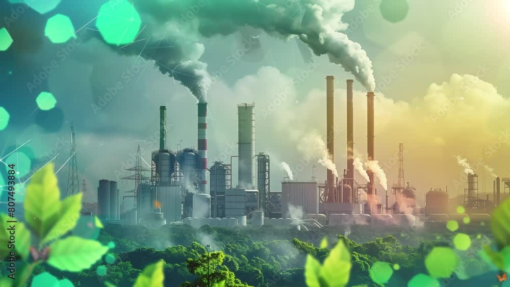 an image depicting the concept of co2 emissions. seamless looping ...