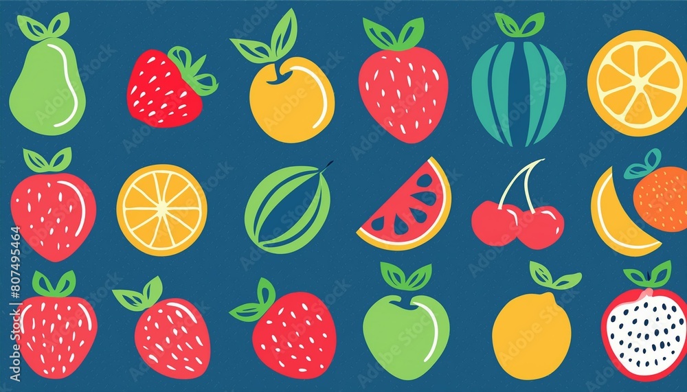 Ilustrace „Seamless pattern with fruits | A Rainbow of Fruits | Tutti ...