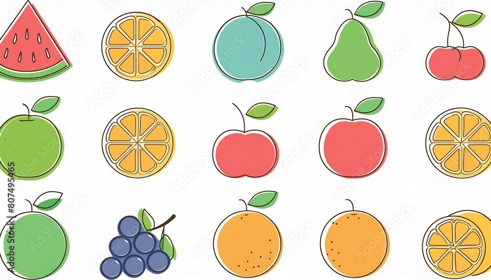 seamless pattern with fruits | A Rainbow of Fruits | Tutti Frutti ...