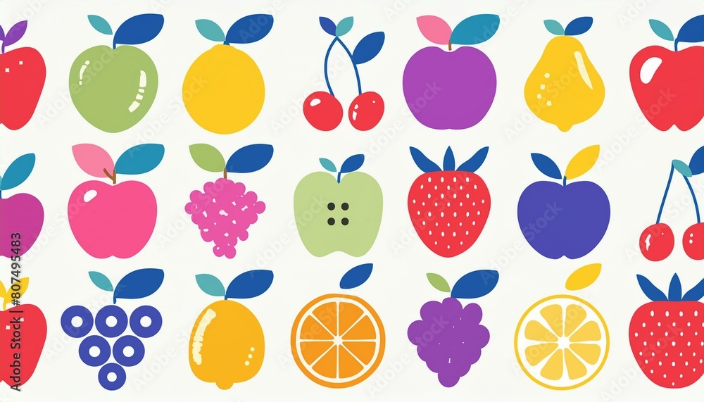 seamless pattern with fruits | A Rainbow of Fruits | Tutti Frutti ...