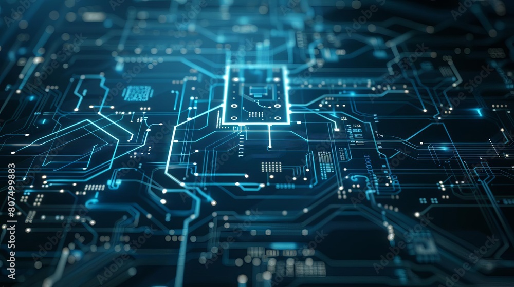 Technical blueprint of digital circuits, highlighting the intricate ...