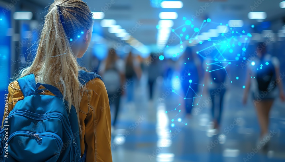 Campaign poster in school corridors featuring students and teachers ...
