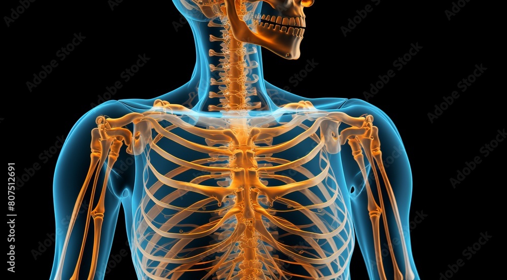 Detailed x-ray view of the human skeletal system Stock Photo | Adobe Stock