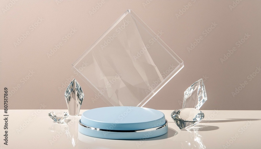 Crystal podium diamond 3d background display glass jewelry product ...