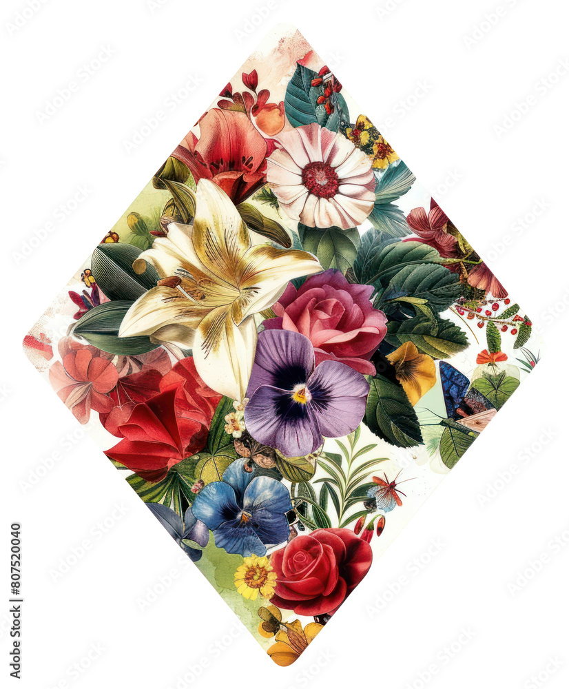 PNG Flower Collage Square Diamonds shaped pattern collage flower. Stock ...