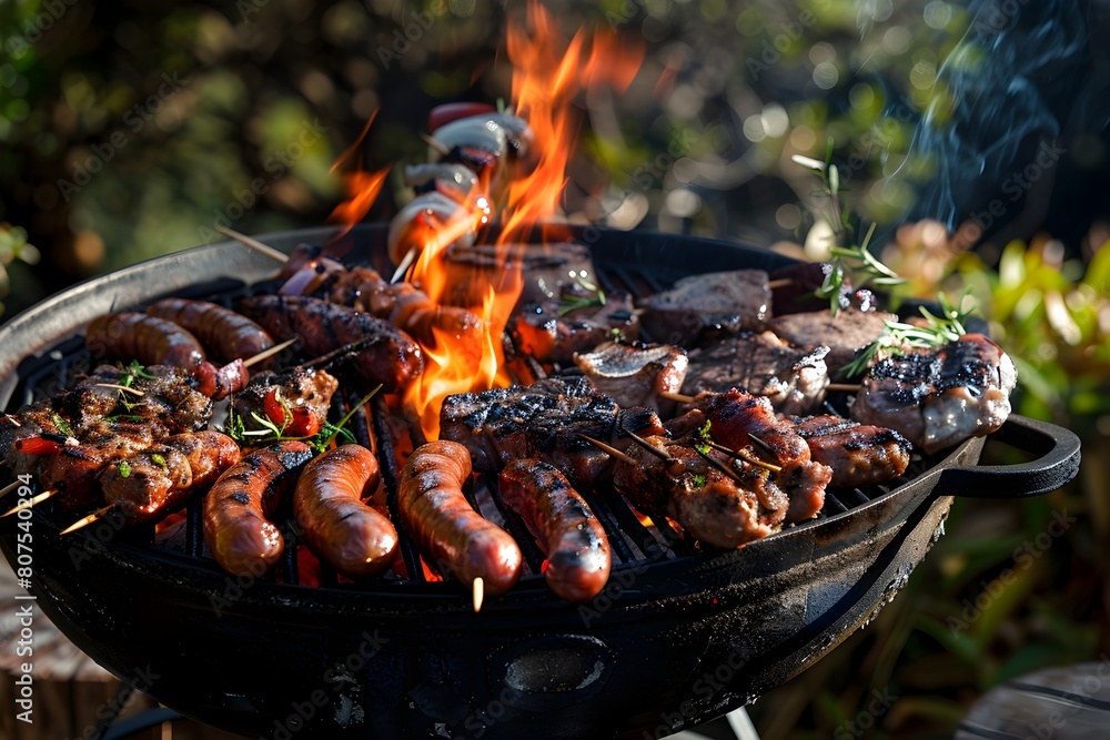 Cast Iron Braai Stand Sizzling with Delicious South African Boerewors ...