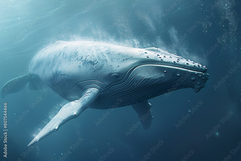 Humpback Whale Breaching: A majestic humpback whale gracefully breaches ...