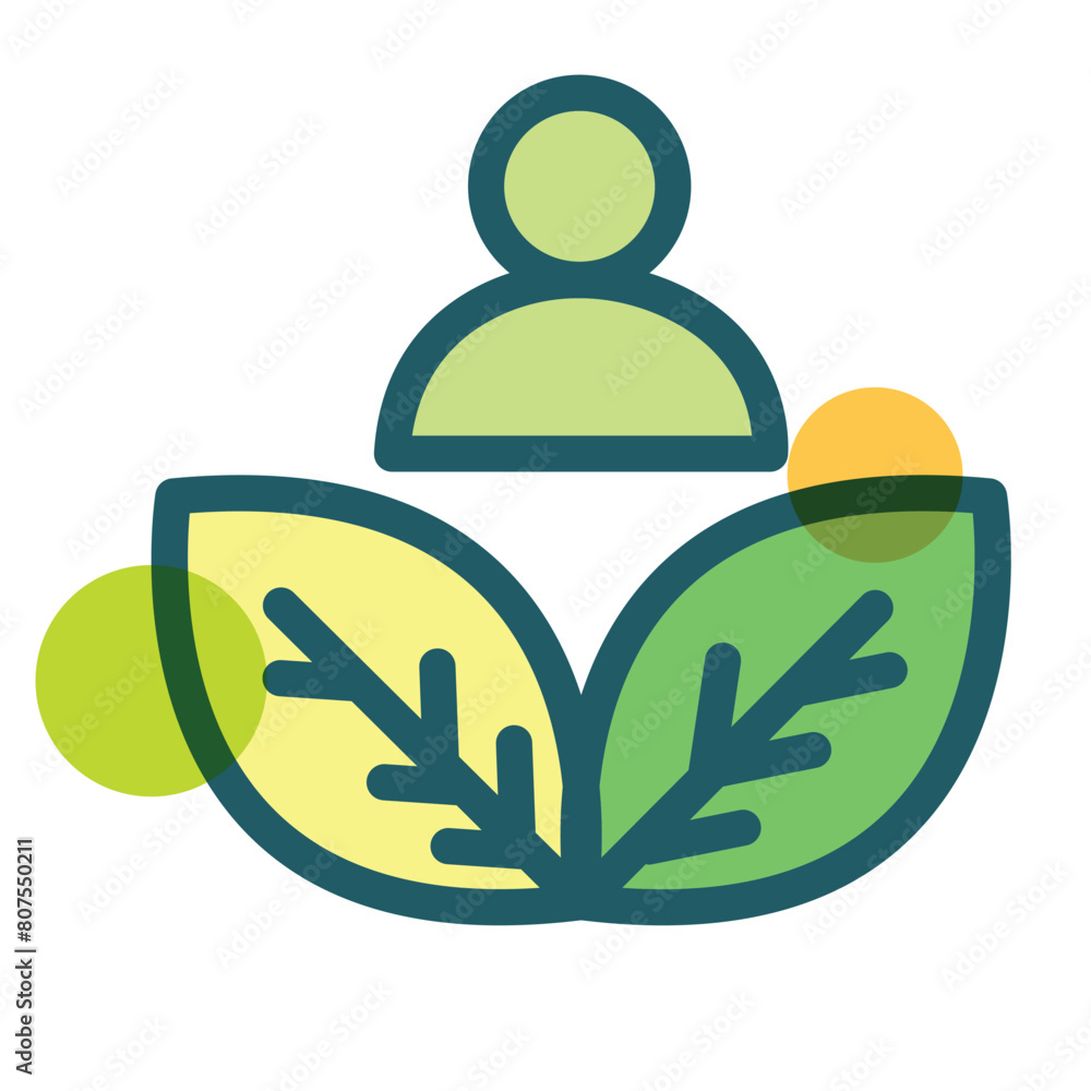 People - Green icon set with symbols of ecological cities, eco ...